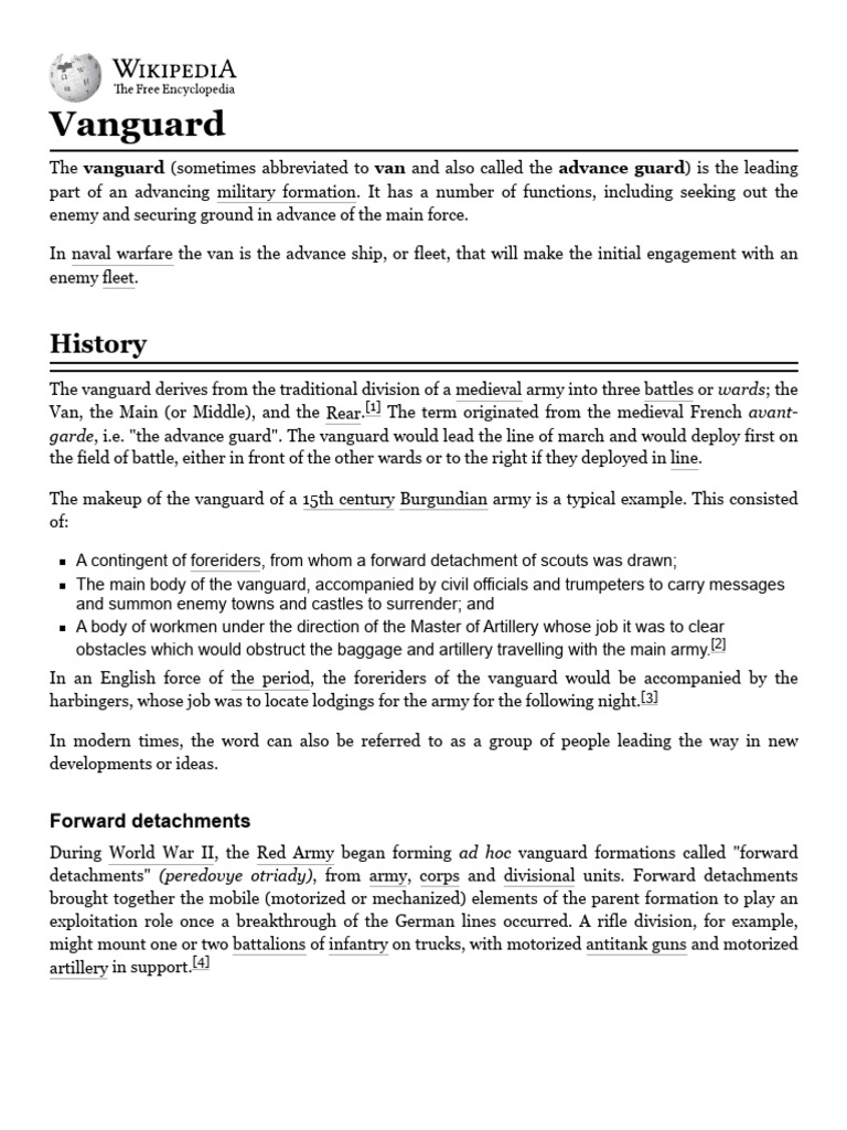 Vanguard - Wikipedia | PDF | Military Operations | Warfare