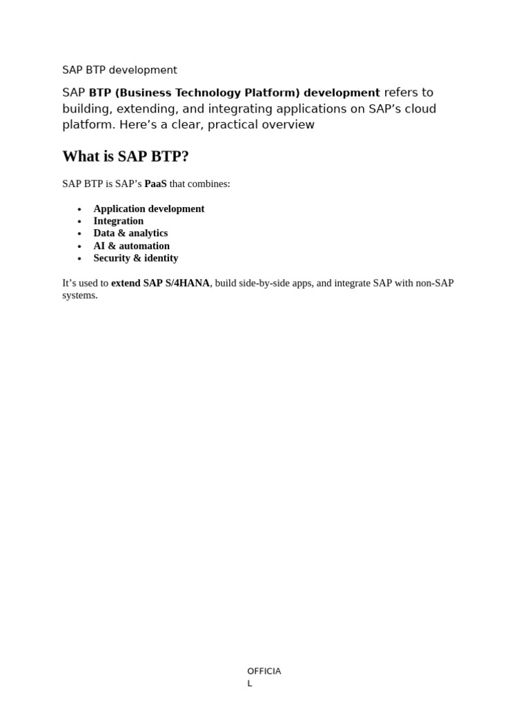 SAP BTP Development 3 | PDF