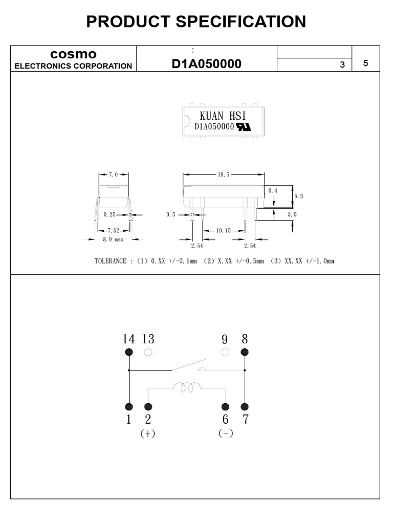 d1a050000 Dip Relay | PDF | Relay | Specification (Technical Standard)