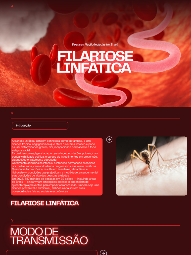Filariose Linfática: Impactos e Tratamento | PDF | Doenças e distúrbios ...