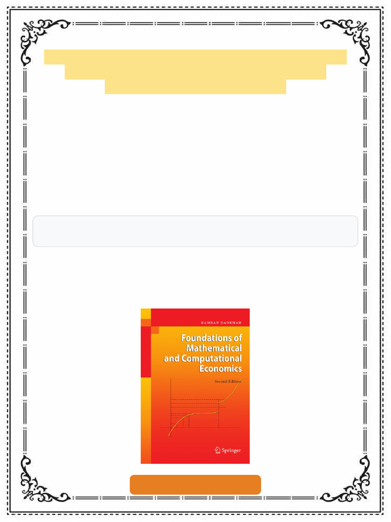 Foundations of mathematical computational economics 2nd Edition Edition ...
