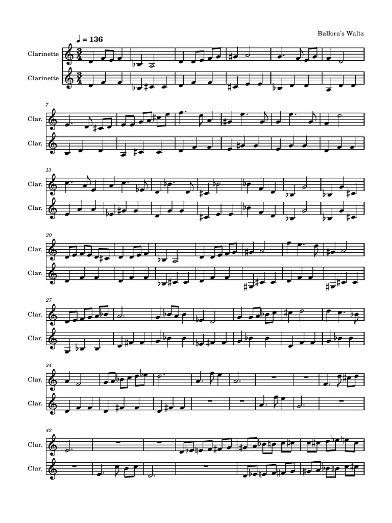 Clarinet Music Notation Guide | PDF