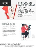 Expanded Solo Parents Welfare Act 11861 | PDF | Welfare | Employment