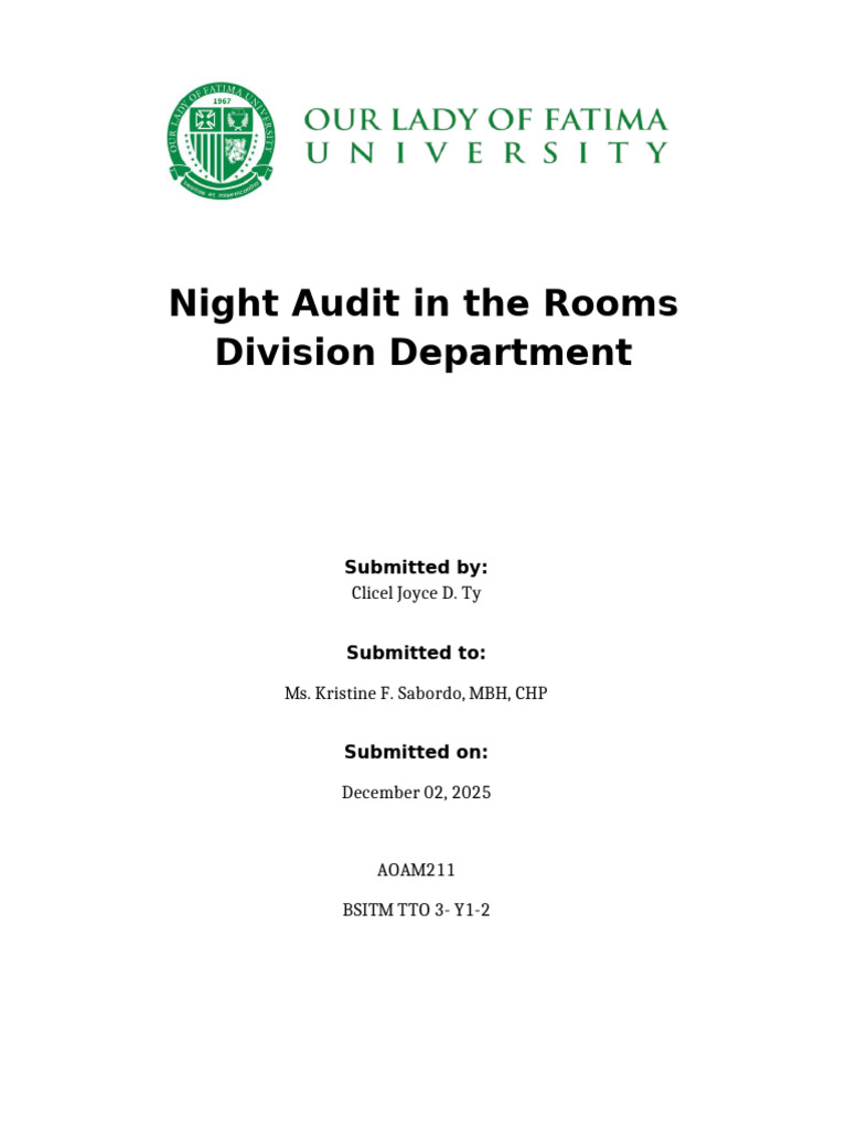 Night_Audit_Document (1) | PDF | Audit | Business