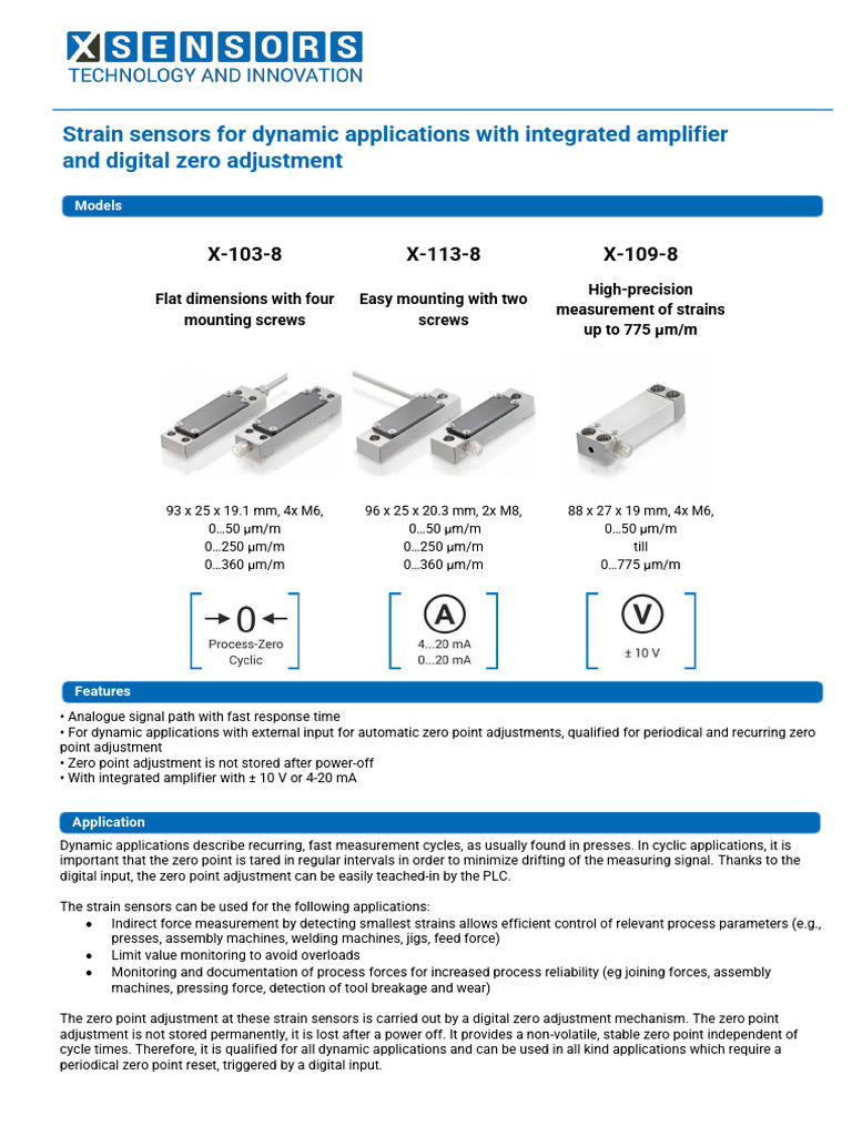X-SENSORS - Strain Sensors - Dynamic Applications-DigTara - EN - V1.4 ...