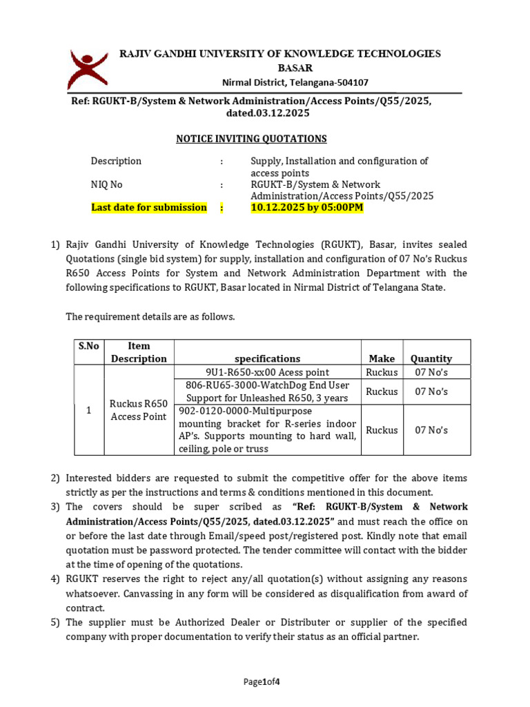Q55_Notice Inviting Quotation for Supply Installaion and Configuration ...