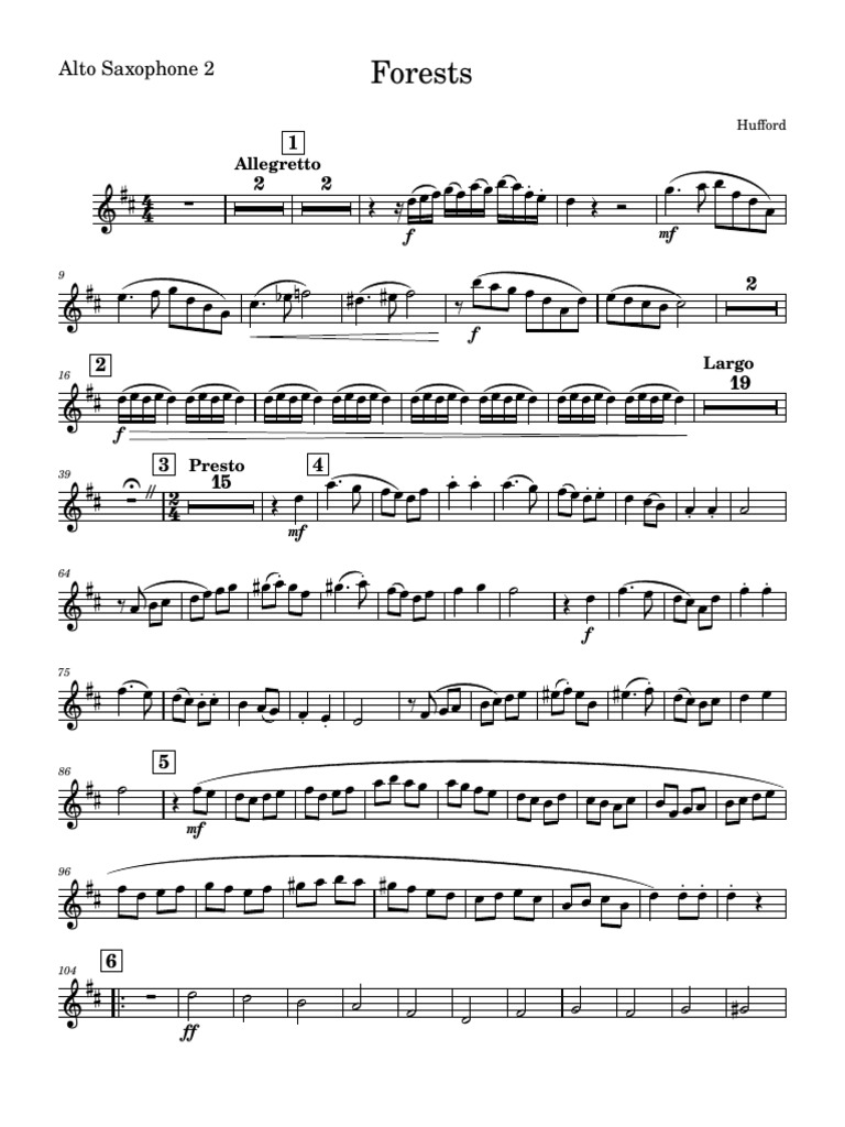 Alto Saxophone Music Notation Guide | PDF | Musical Forms | Elements Of ...