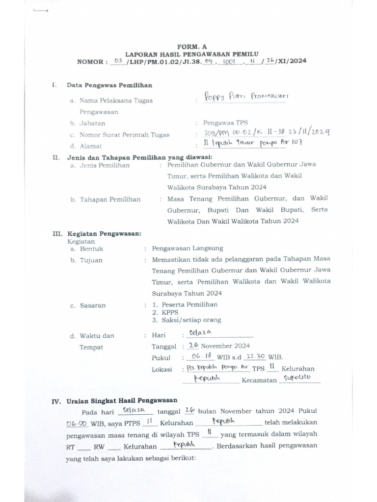 Form A 3 Masa Tenang | PDF
