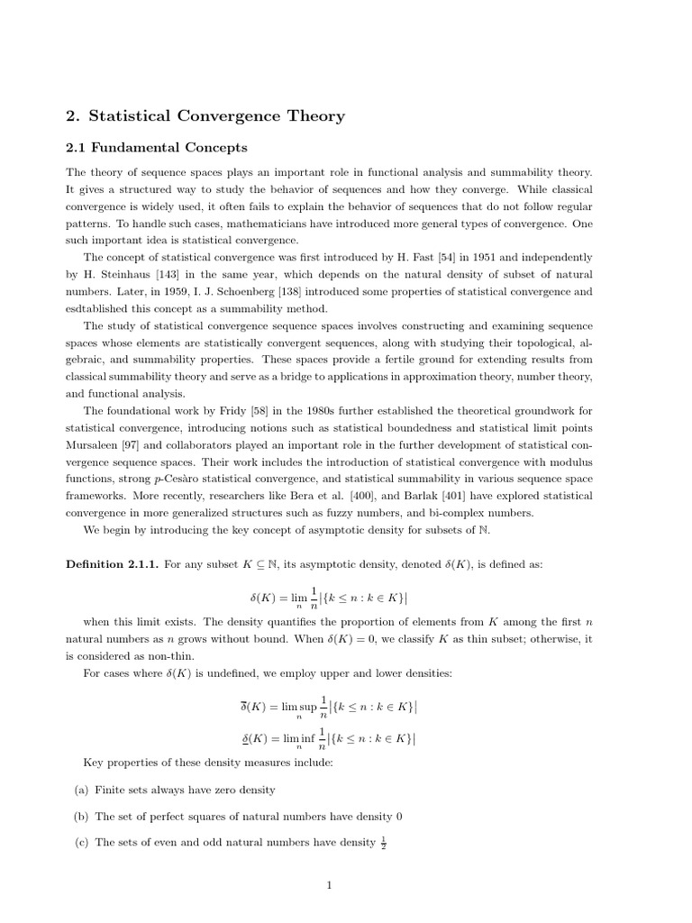 Statistical Convergence Theory Explained | PDF | Limit (Mathematics ...