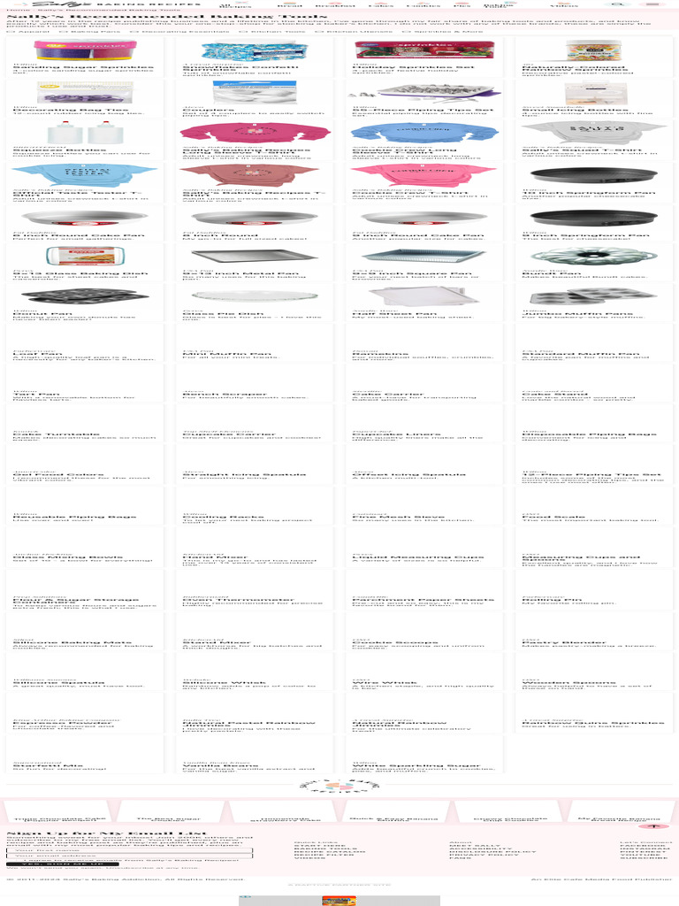 Sally’s Recommended Baking Tools - Sally's Baking Addiction 3 | PDF ...