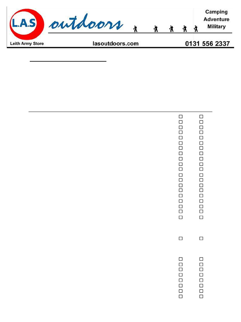 Essential Soldier Kit Checklist | PDF