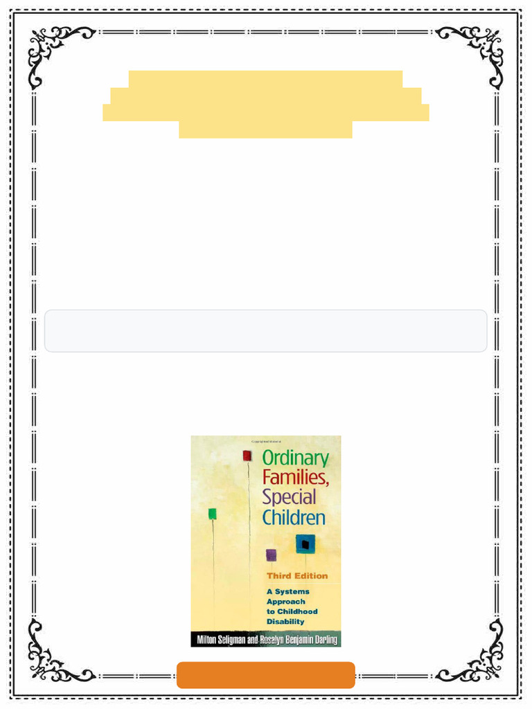 Ordinary Families Special Children A Systems Approach to Childhood ...