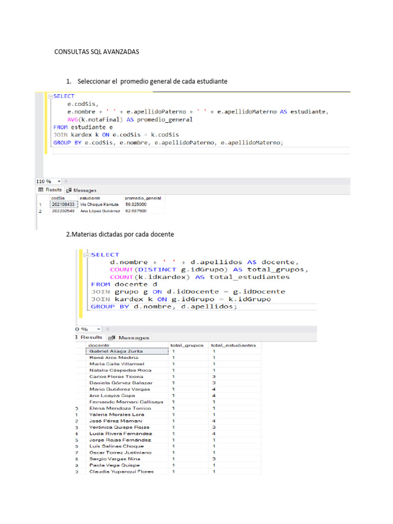 Consultas SQL Avanzadas (1) | PDF