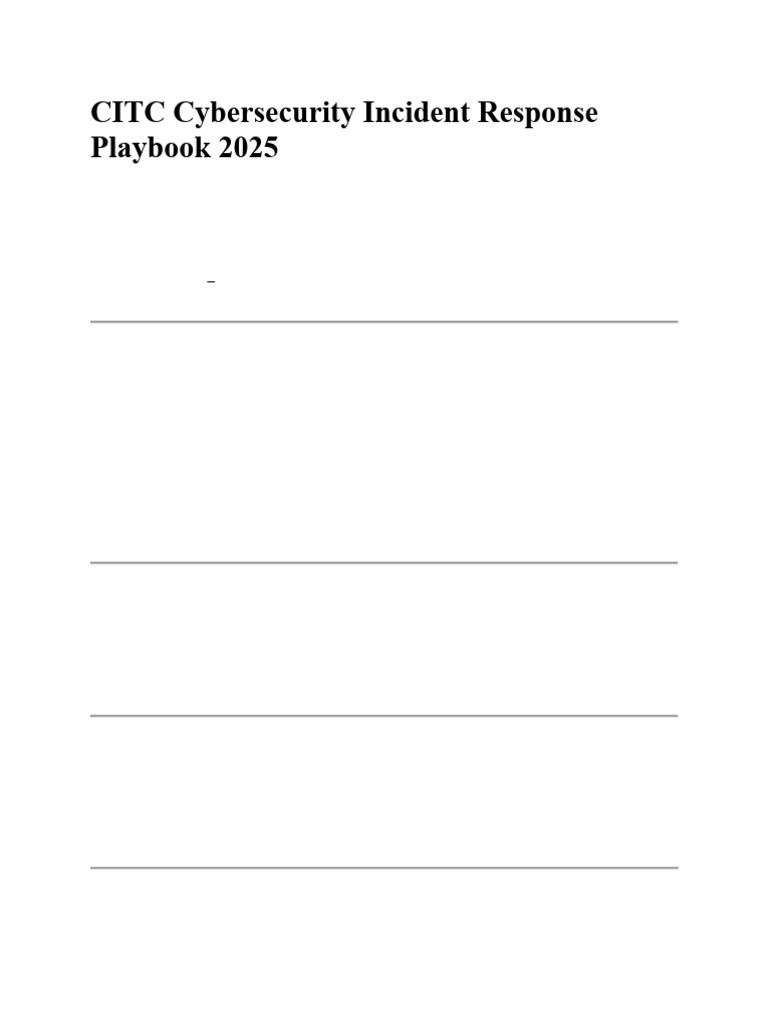 CITC Cybersecurity Response Playbook 2025 | PDF