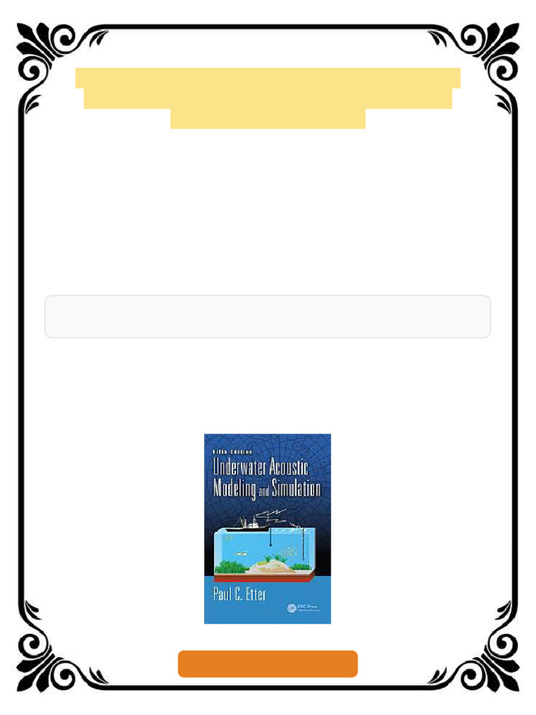 Underwater Acoustic Modeling and Simulation, Fifth Edition Etter eBook ...