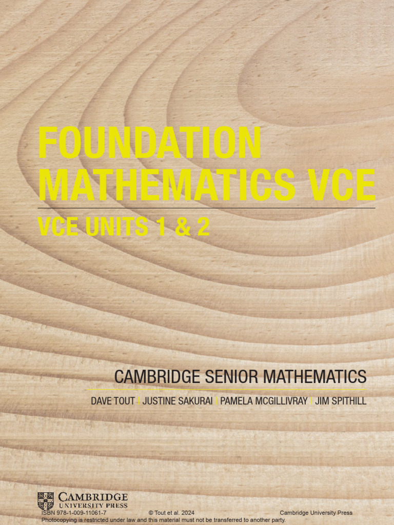 Cambridge Senior Mathematics Vce Foundation Mathematics Units 1 Amp 2 ...