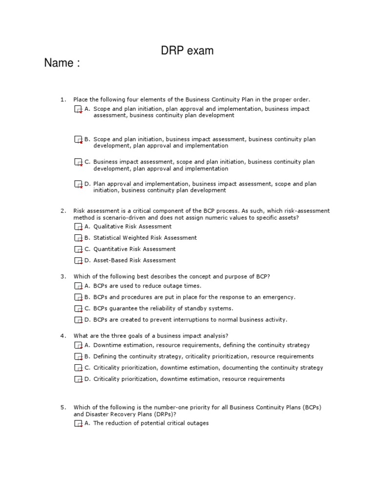 DRP Exam | PDF | Disaster Recovery | Backup