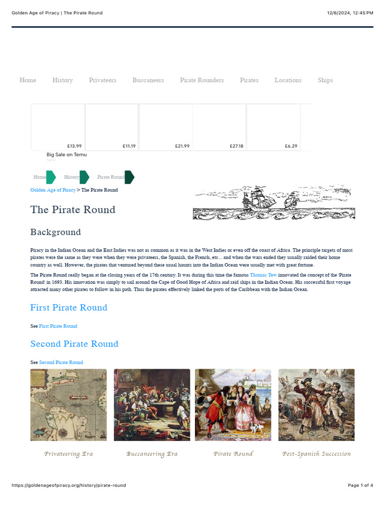 Golden Age of Piracy - The Pirate Round | PDF | Piracy | Privateer