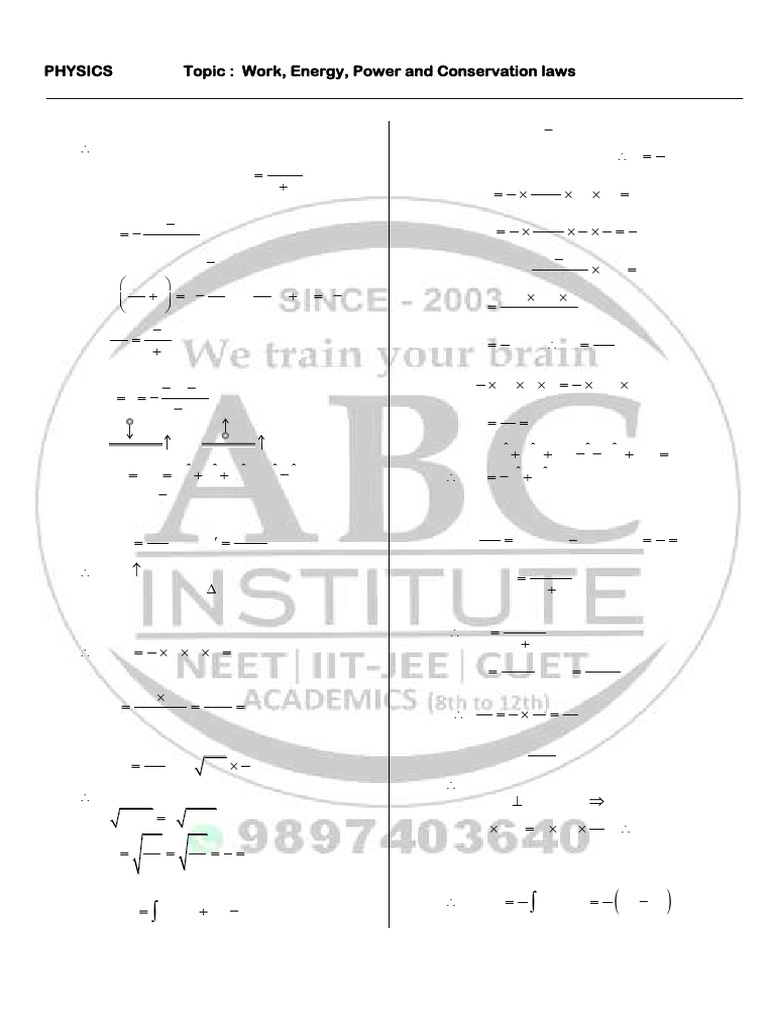 Work, Energy & Power-Answers-1 | PDF | Mechanics | Mechanical Engineering