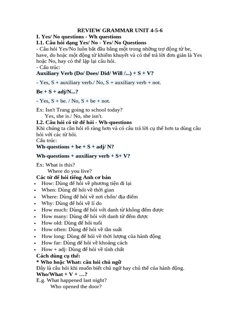 Review Grammar g8 | PDF