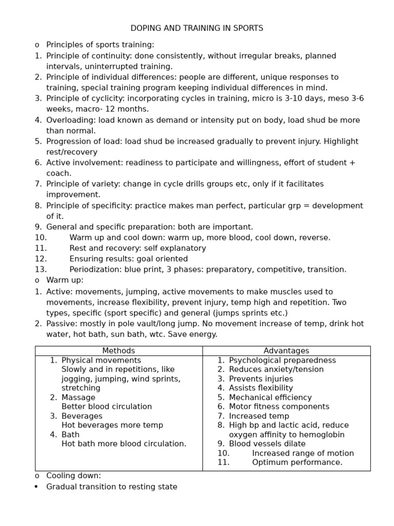 Doping and Training in Sports | PDF | Doping In Sport | Clinical Medicine
