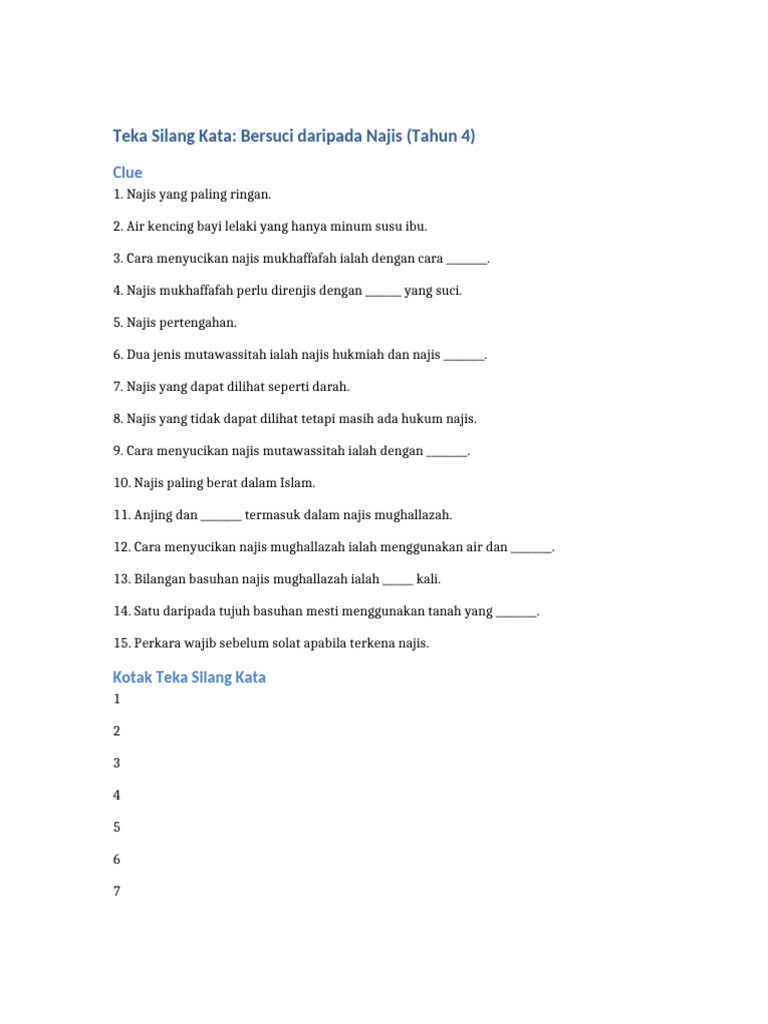 Teka Silang Kata Najis | PDF