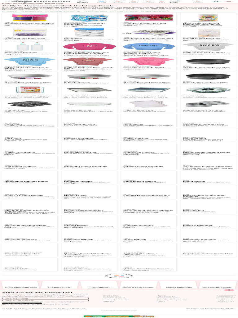 Sally’s Recommended Baking Tools - Sally's Baking Addiction 2 | PDF ...