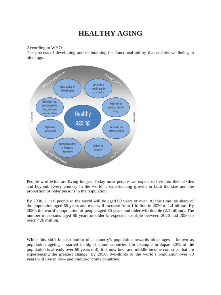 Understanding Healthy Aging Essentials | PDF | Ageing | Healthy Diet