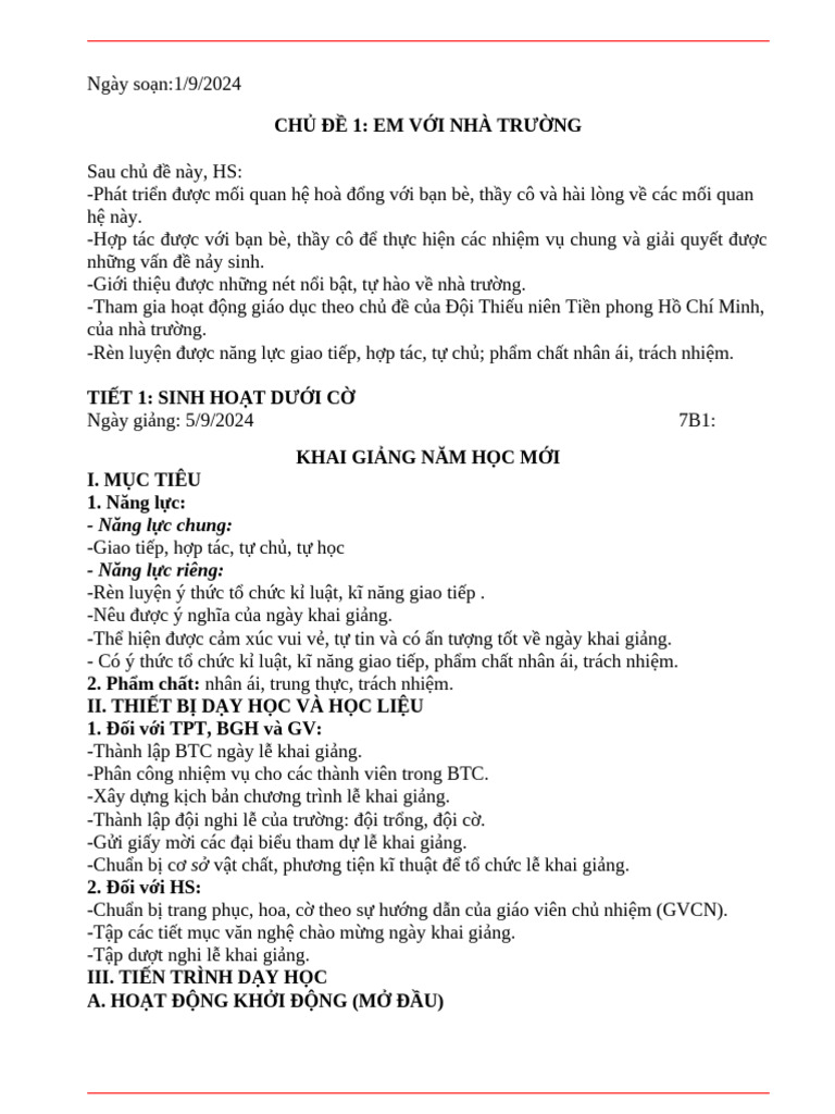 HĐTN 7 (23-24) | PDF
