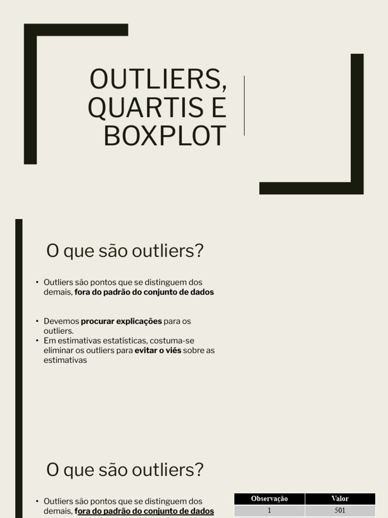 Aula 26 - Outliers, Quartis e Boxplot.pptx | PDF | Ponto fora da curva ...