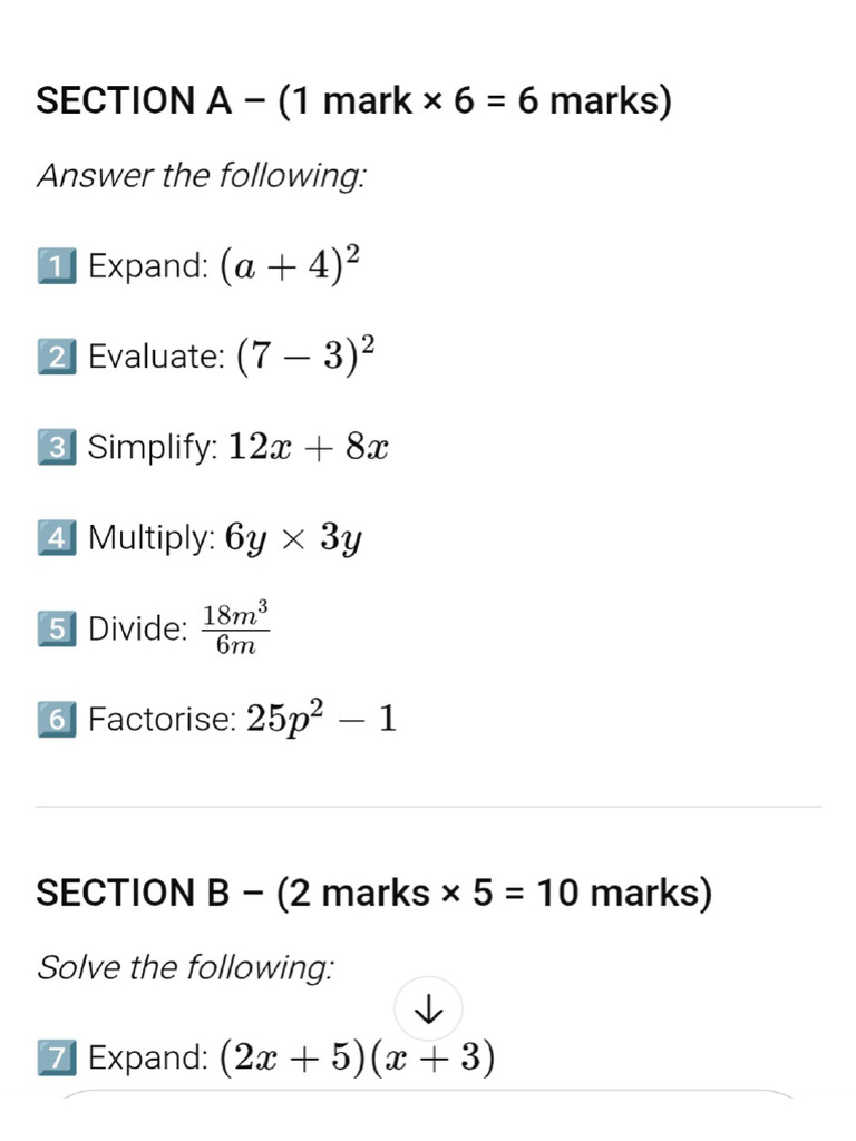 Algebra Test - 2 | PDF
