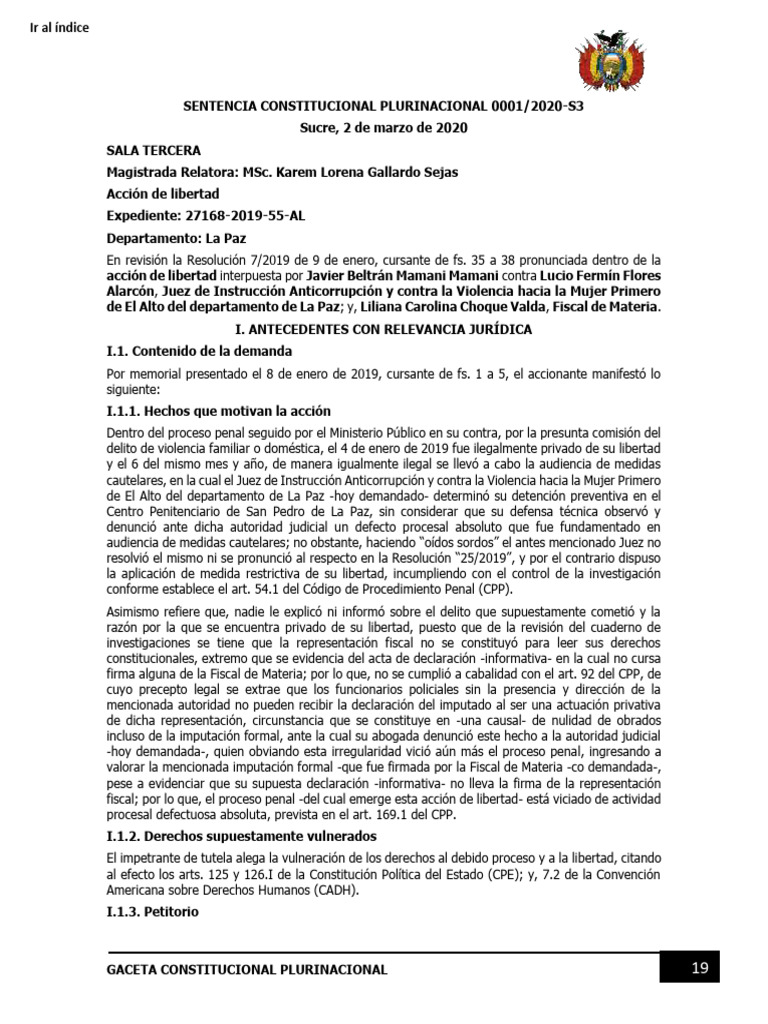SCP 0001-2020-S3 | PDF | Mandato | Apelación