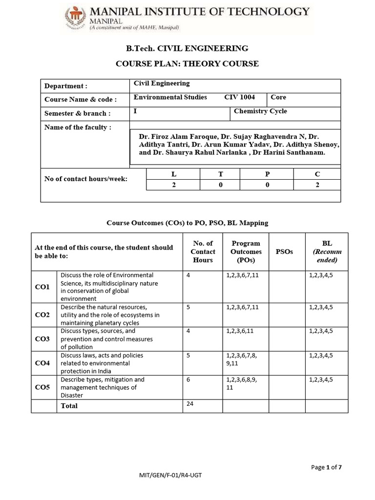 Environmental Studies Course Plan | PDF | Conservation Biology | Ecosystem