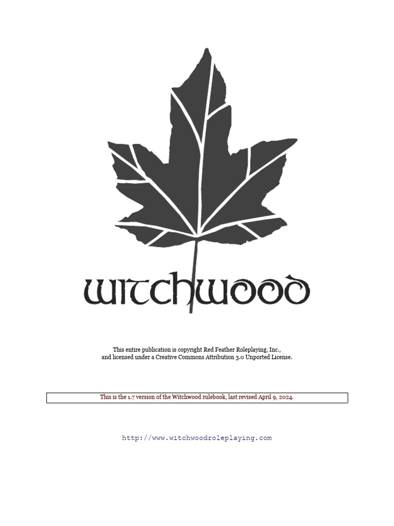 Witchwood Rulebook v1.7 | PDF