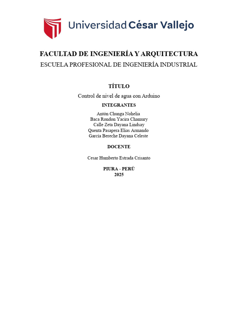 Control de Nivel de Agua con Arduino | PDF | Arduino | Diodo emisor de luz