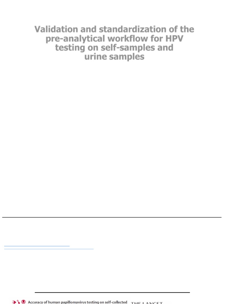 HPV Testing Workflow Validation Study | PDF | Cervical Cancer | Medical ...