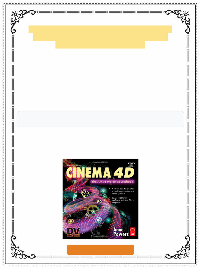 Cinema 4D The Artist s Project Sourcebook 2nd Edition Anne Powers ebook ...