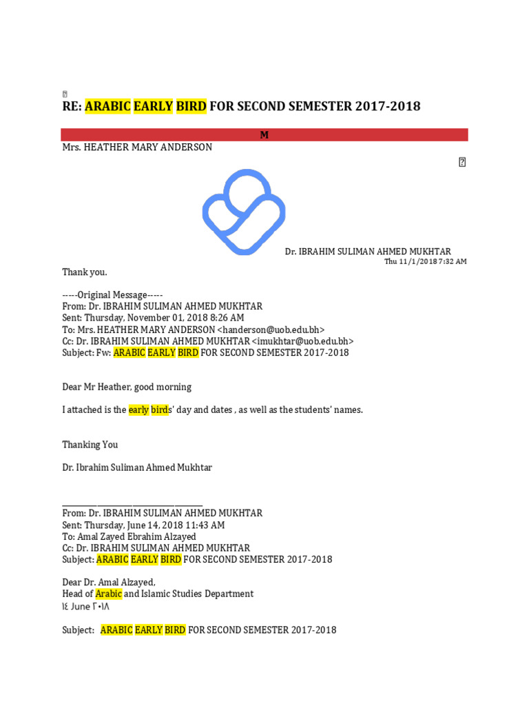 Arabic Early Bird Program 2017-2018 | PDF
