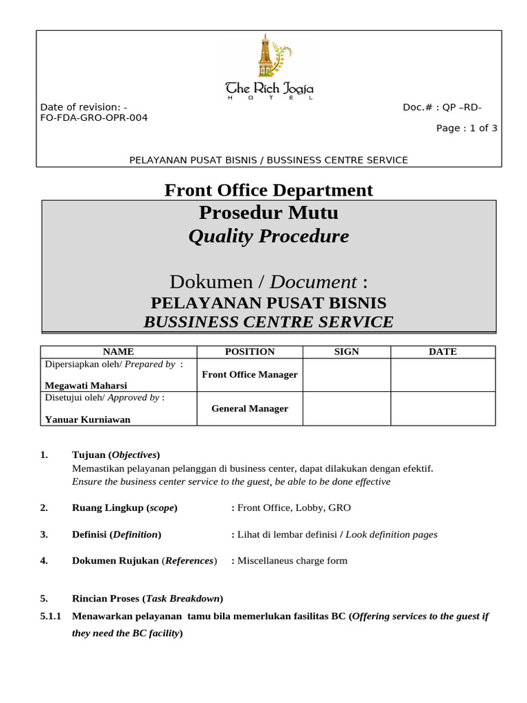 Sop Bussiness Centre | PDF | Personal Finance | Banking
