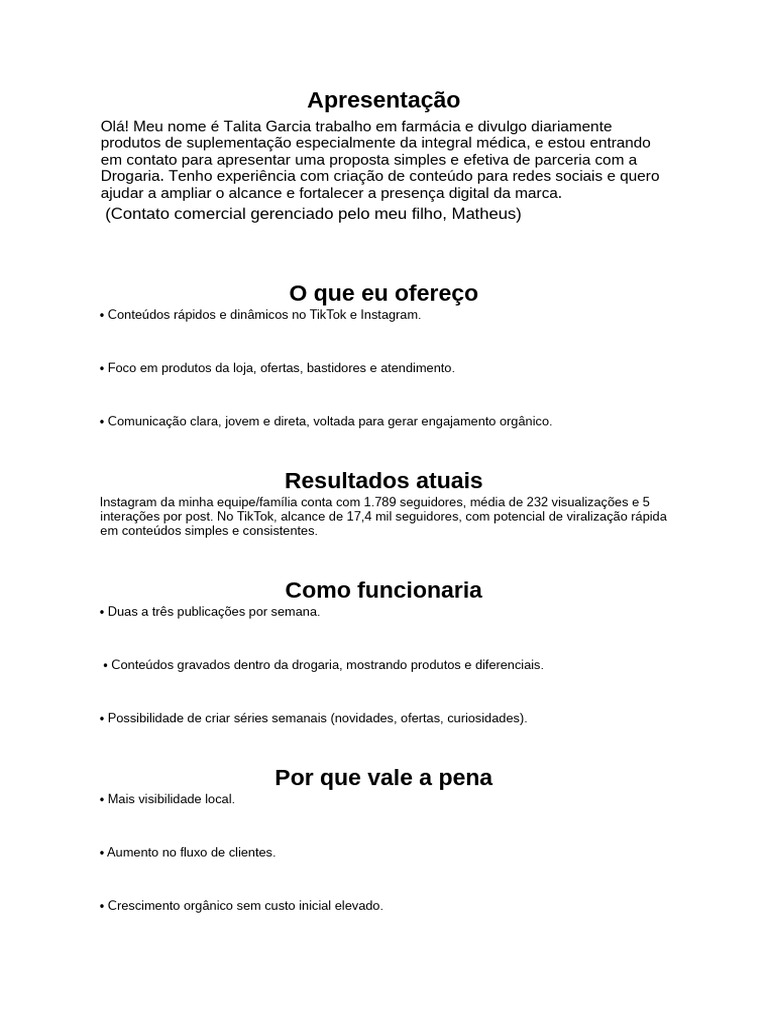 PROPOSTA de PARCERIA _ Conteu_do ^M Ponto de Venda Em Betim MG 2 | PDF