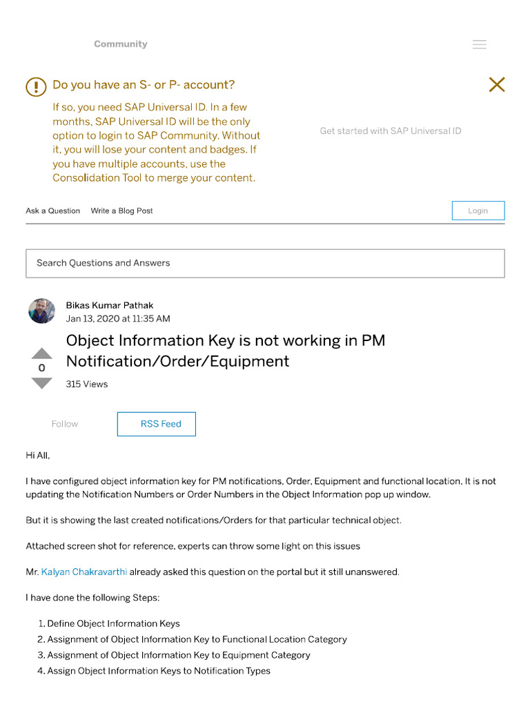 Object Information Key Is Not Working 1. | PDF