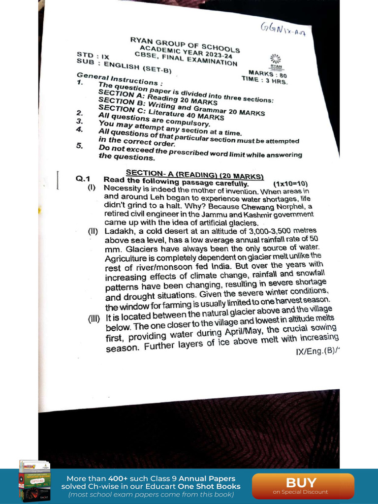 Ryan International School Paper 19 | PDF