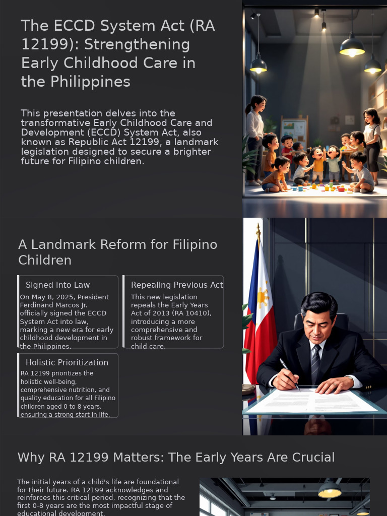 The ECCD System Act RA 12199 Strengthening Early Childhood Care in The Philippines | PDF | Child ...