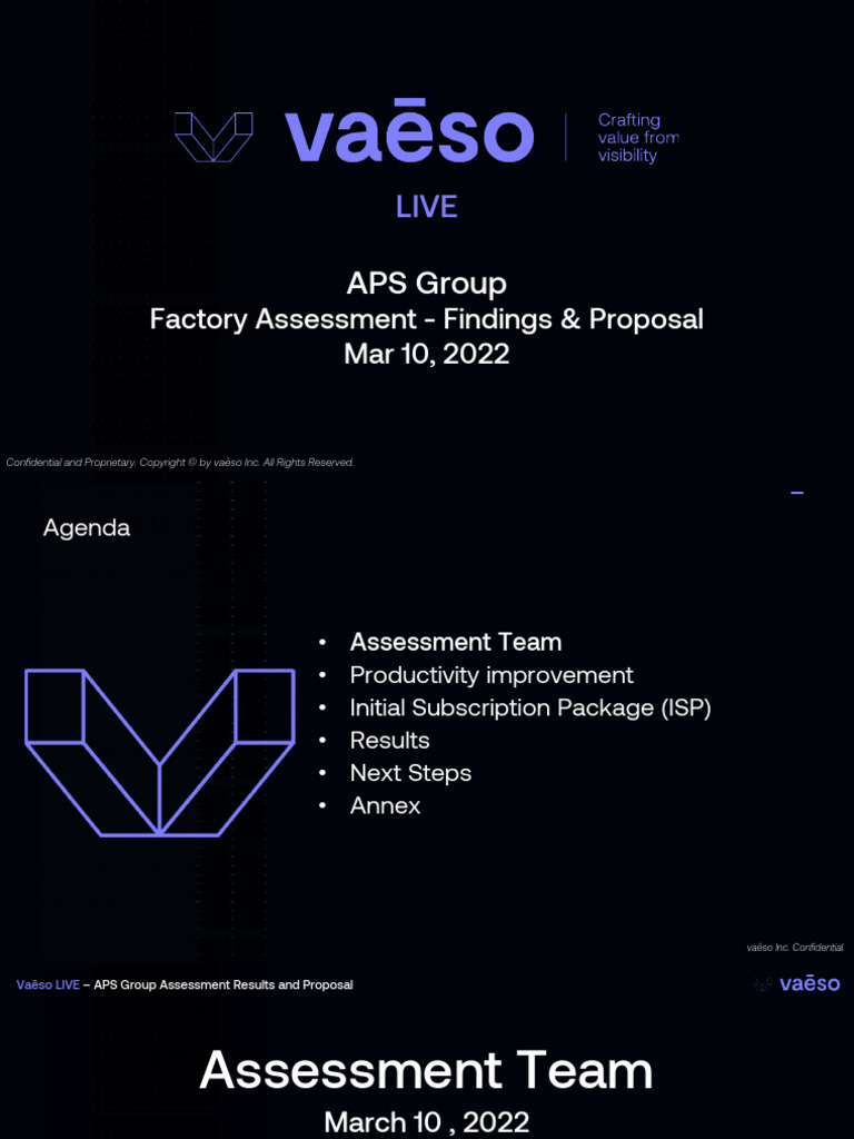 Vaēso LIVE APS Factory Assessment Results & Proposal V02 To Send | PDF ...
