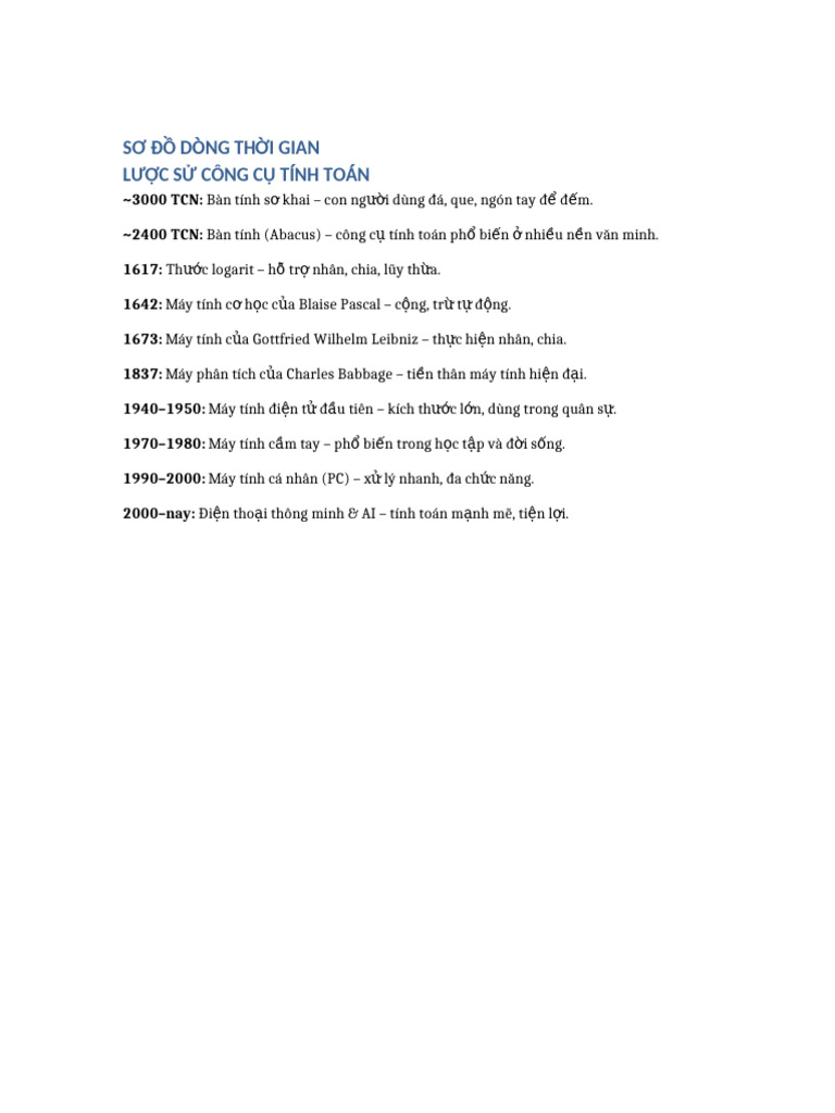 So Do Dong Thoi Gian Lich Su Cong Cu Tinh Toan | PDF