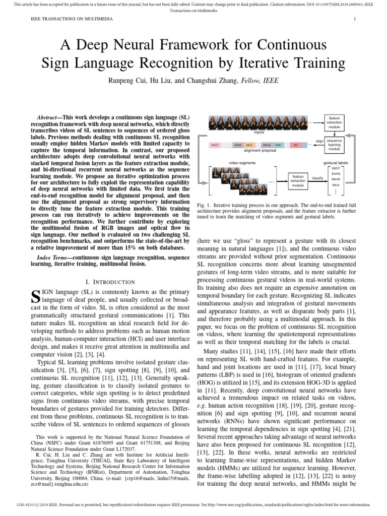 Deep Learning for Continuous Sign Language Recognition | PDF | Deep ...