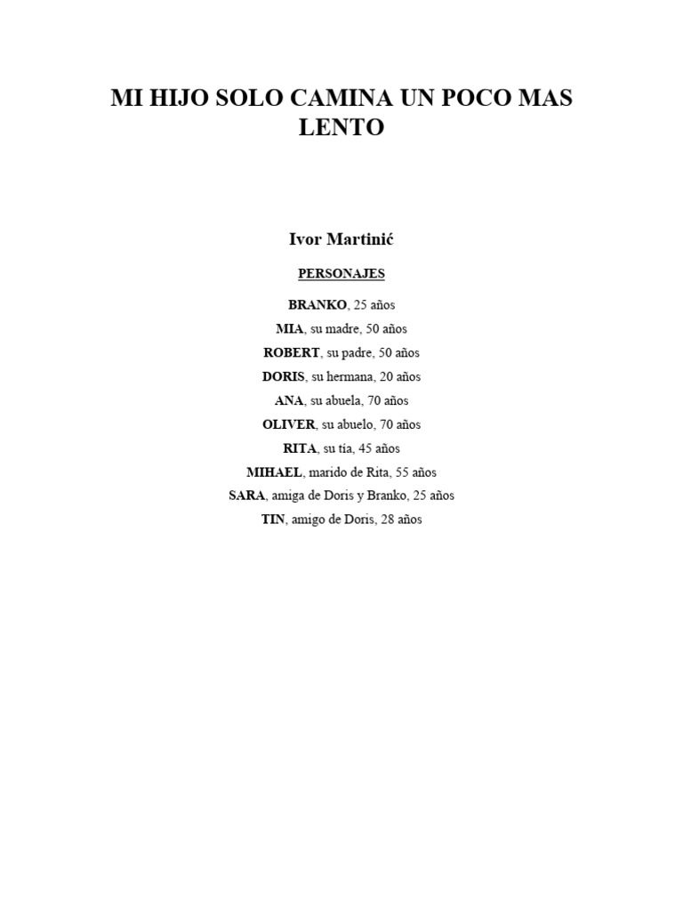 Mi Hijo Solo Camina Un Poco Mas Lento FINAL | PDF
