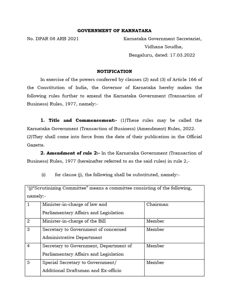 (14 of 1990) 34 Government Trnsaction of Business) (A) Rules 2022 | PDF ...
