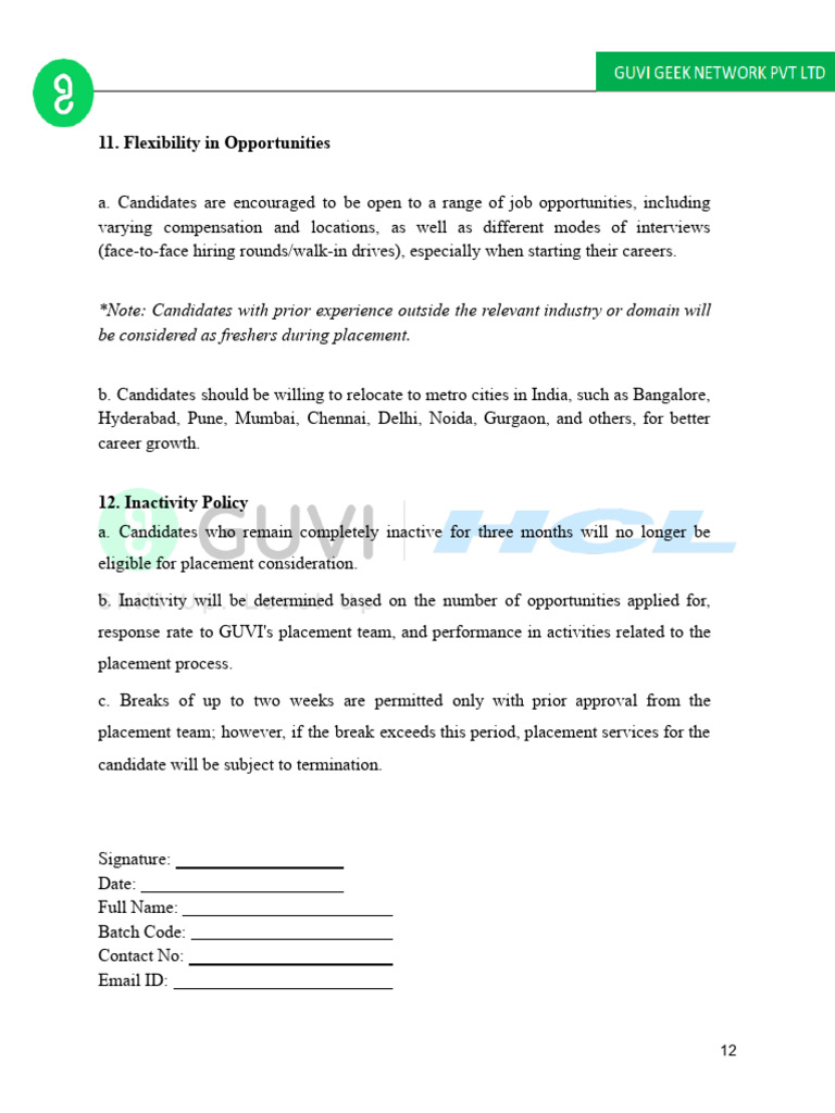 Placement Affirmation Letter-12 | PDF