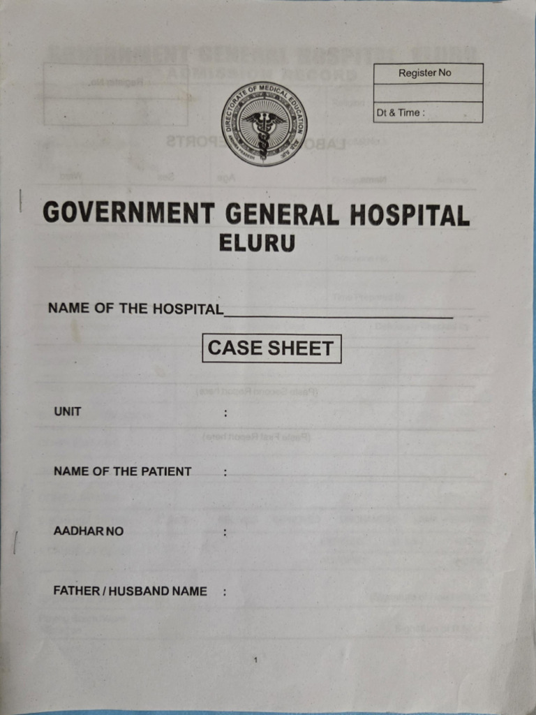 Case Sheet Proforma | PDF | Hospital | Patient